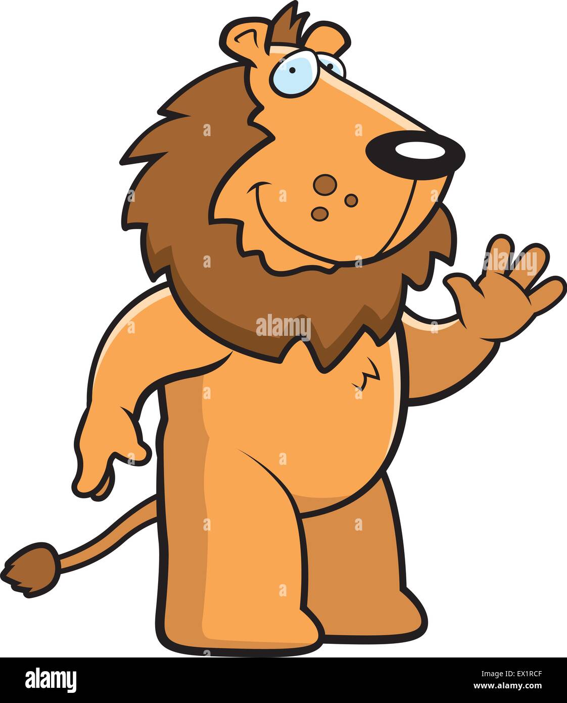 A happy cartoon lion waving and smiling Stock Vector Image & Art - Alamy