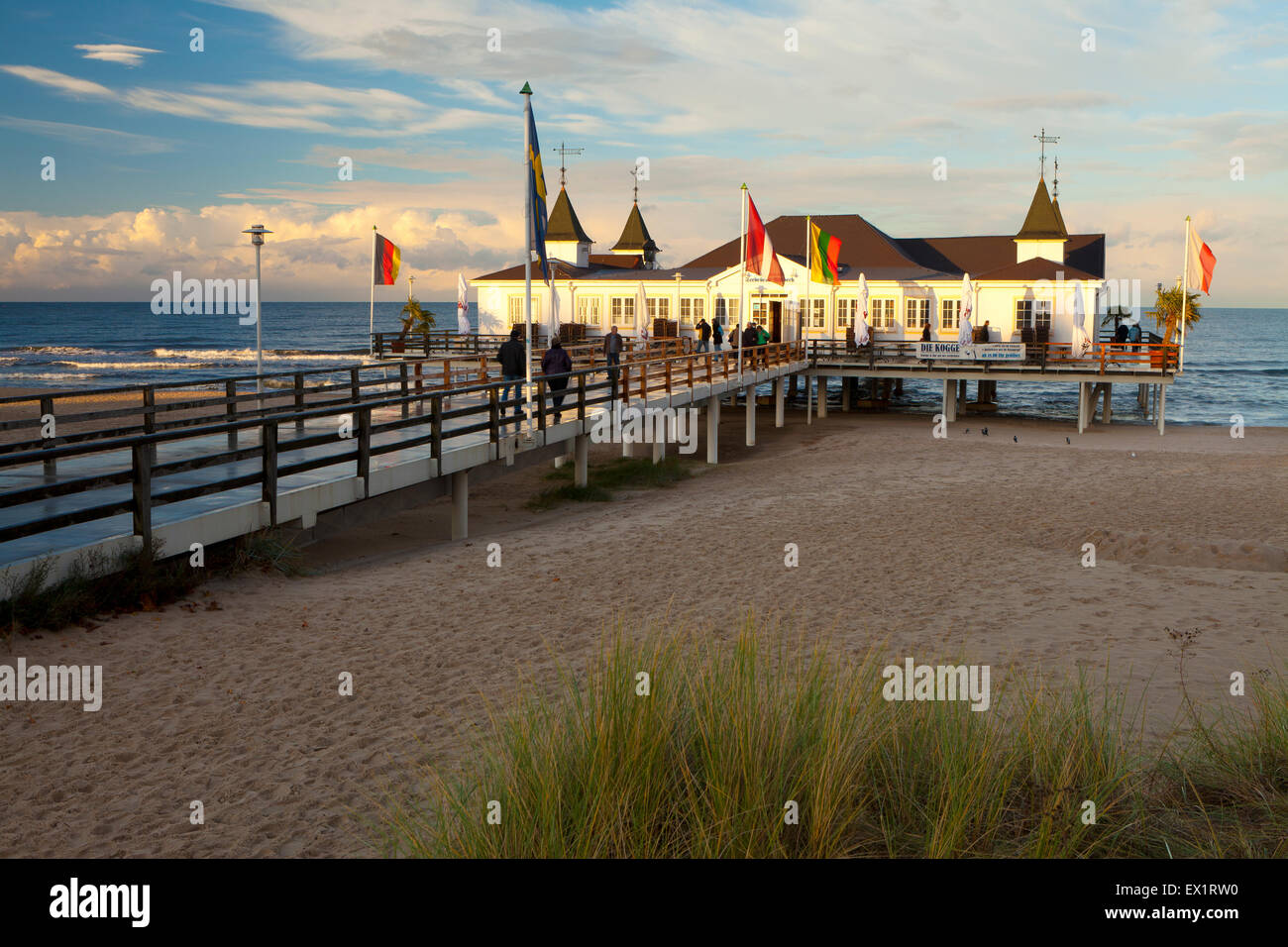 The Historic Pier in Ahlbeck on the Island of Usedom, Baltic Coast ...
