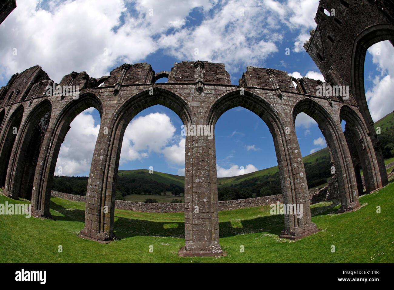 Arches of LLanthony Priory, Black Mountains, Wales. Augustinian priory ...