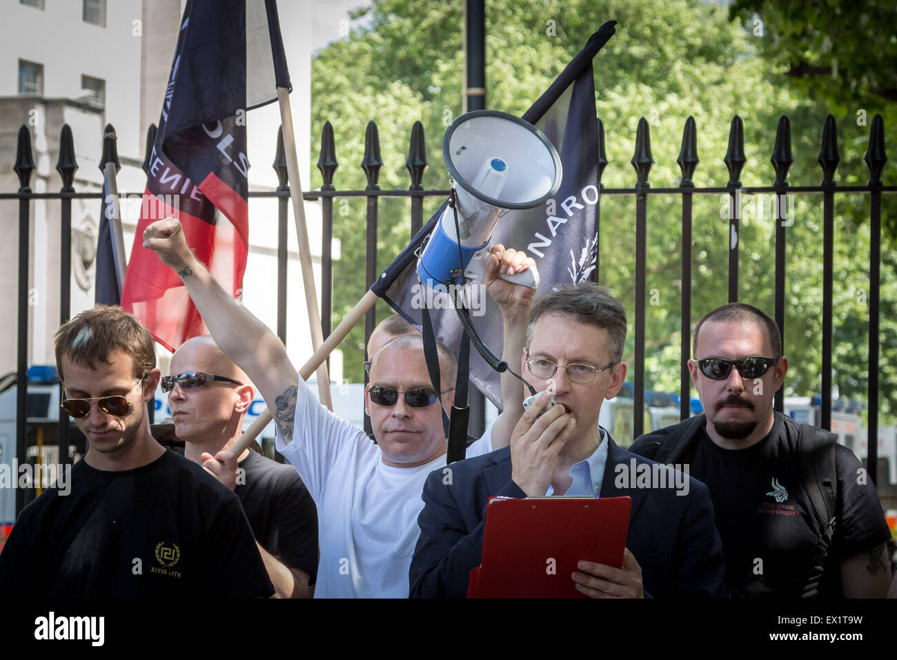 London, UK. 4th July, 2015. Far-right group New Dawn stage anti-Jewish ...
