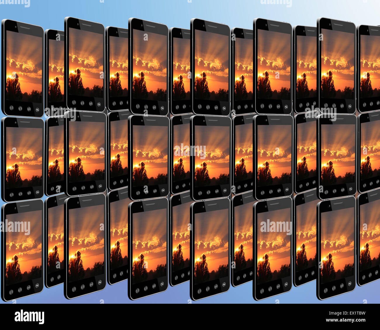 Row of mobile phones hi-res stock photography and images - Alamy