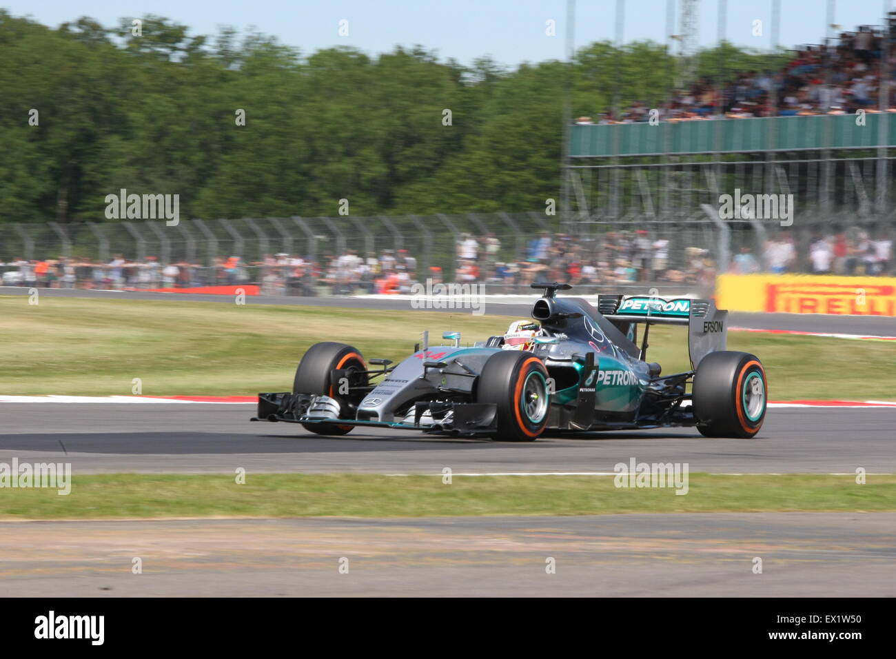 Lewis Hamilton (UK) sets pole position in his Mercedes F1 car for ...