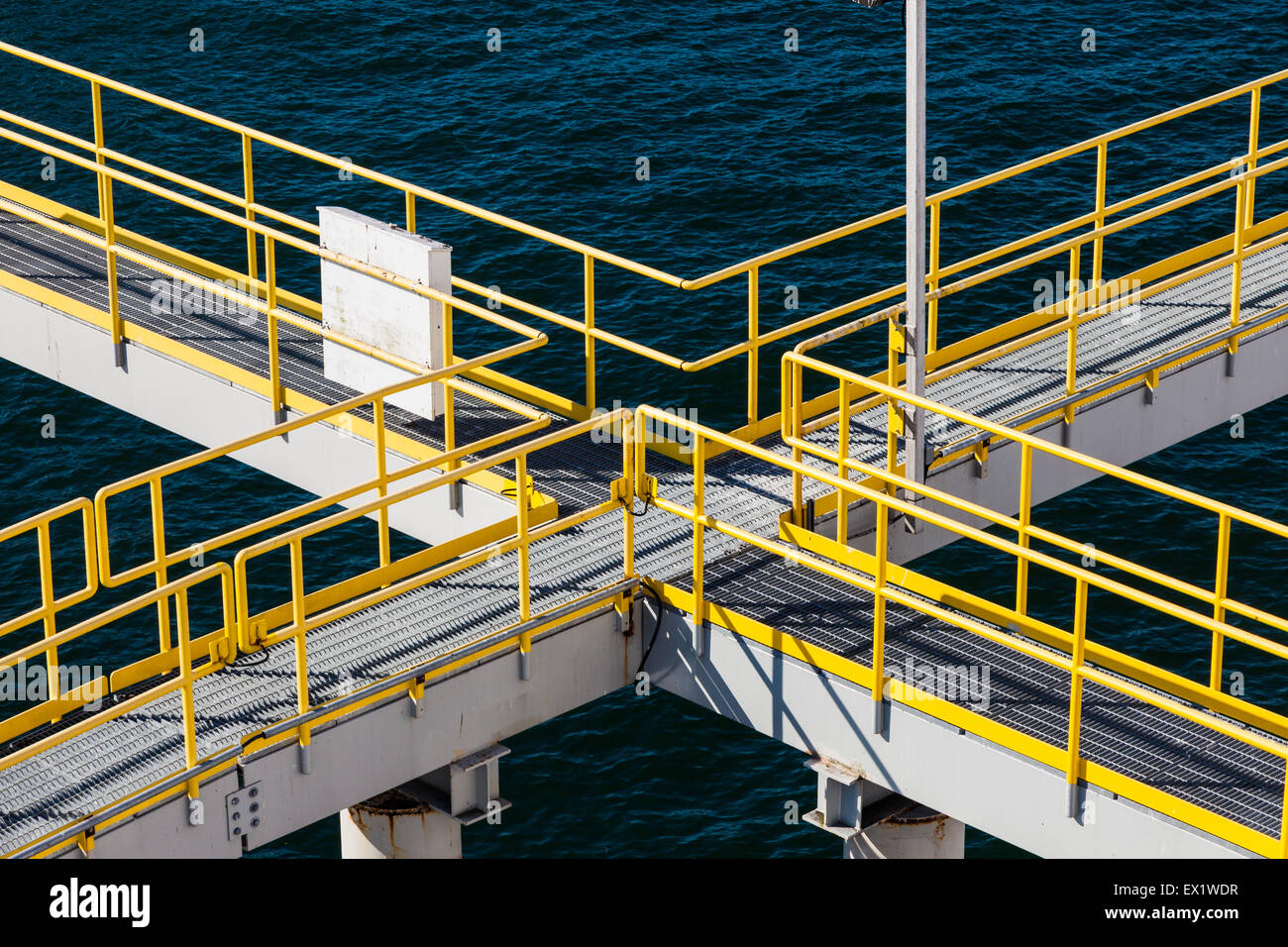 Abstract image of intersection walkways above water Stock Photo - Alamy
