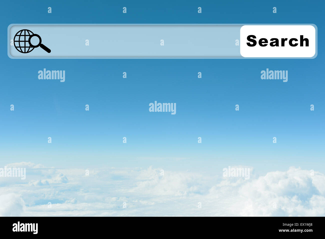 Blue sky background with browser Stock Photo - Alamy