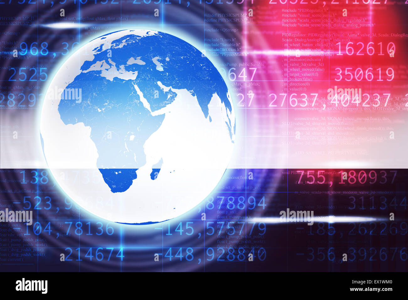 Earth on abstract colorful background Stock Photo - Alamy