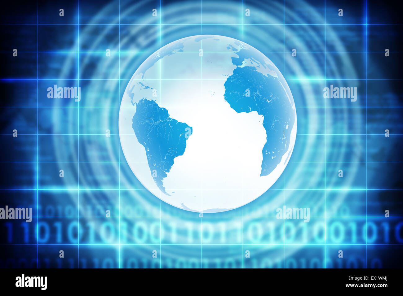 Abstract blue background with Earth Stock Photo - Alamy
