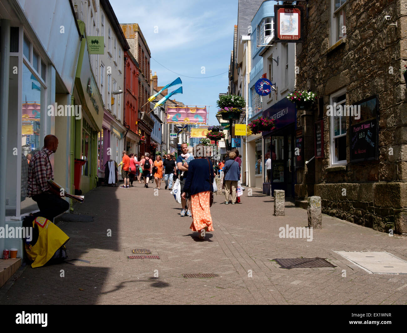 Penzance town centre street, Cornwall, UK Stock Photo - Alamy