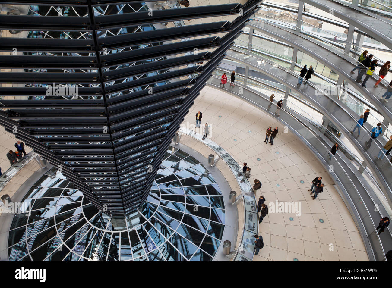 Interior of the Glass Dome of the Reichstag, Berlin, Germany Stock ...