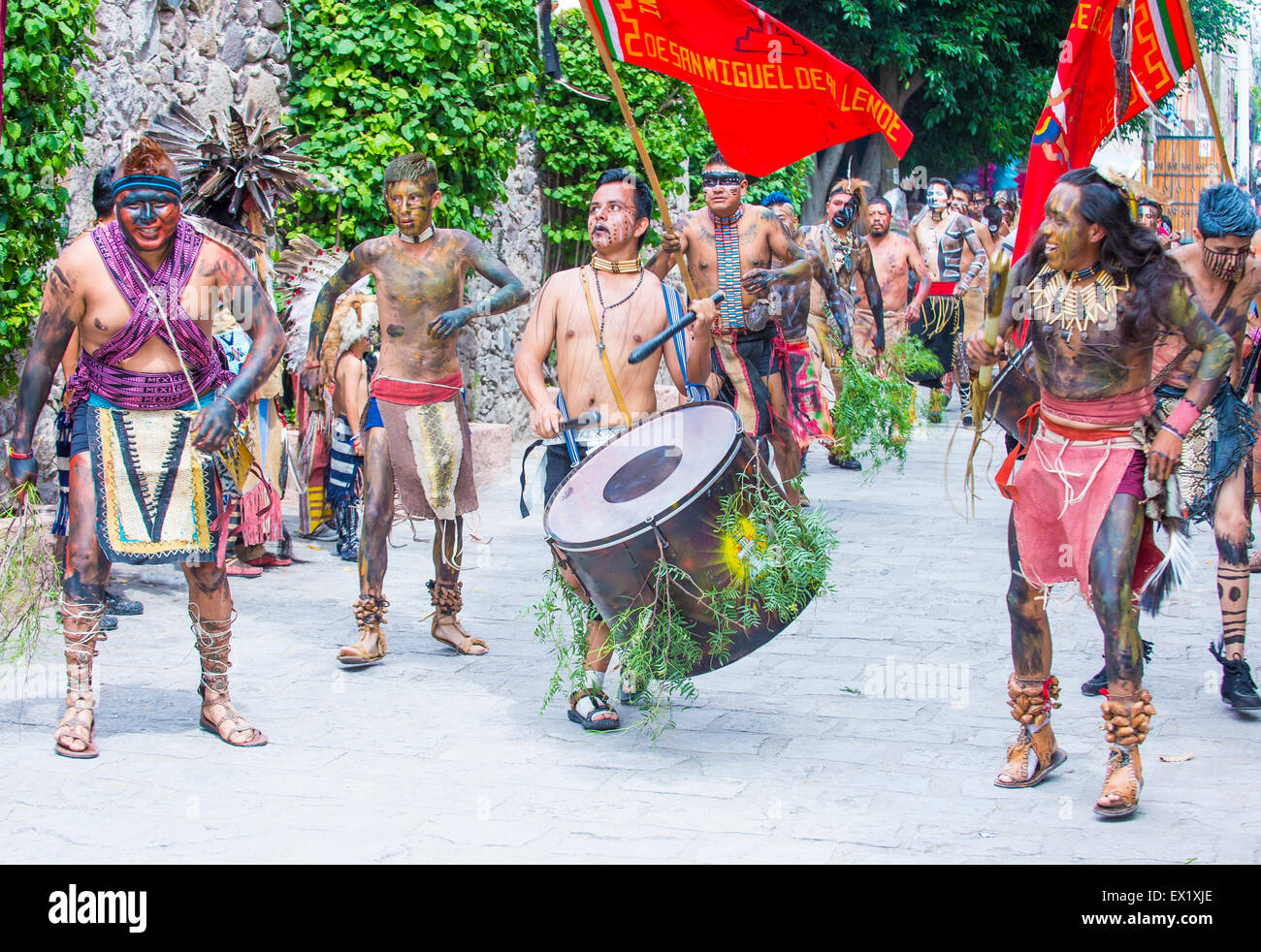 Native Americans with traditional costume participates at the festival ...