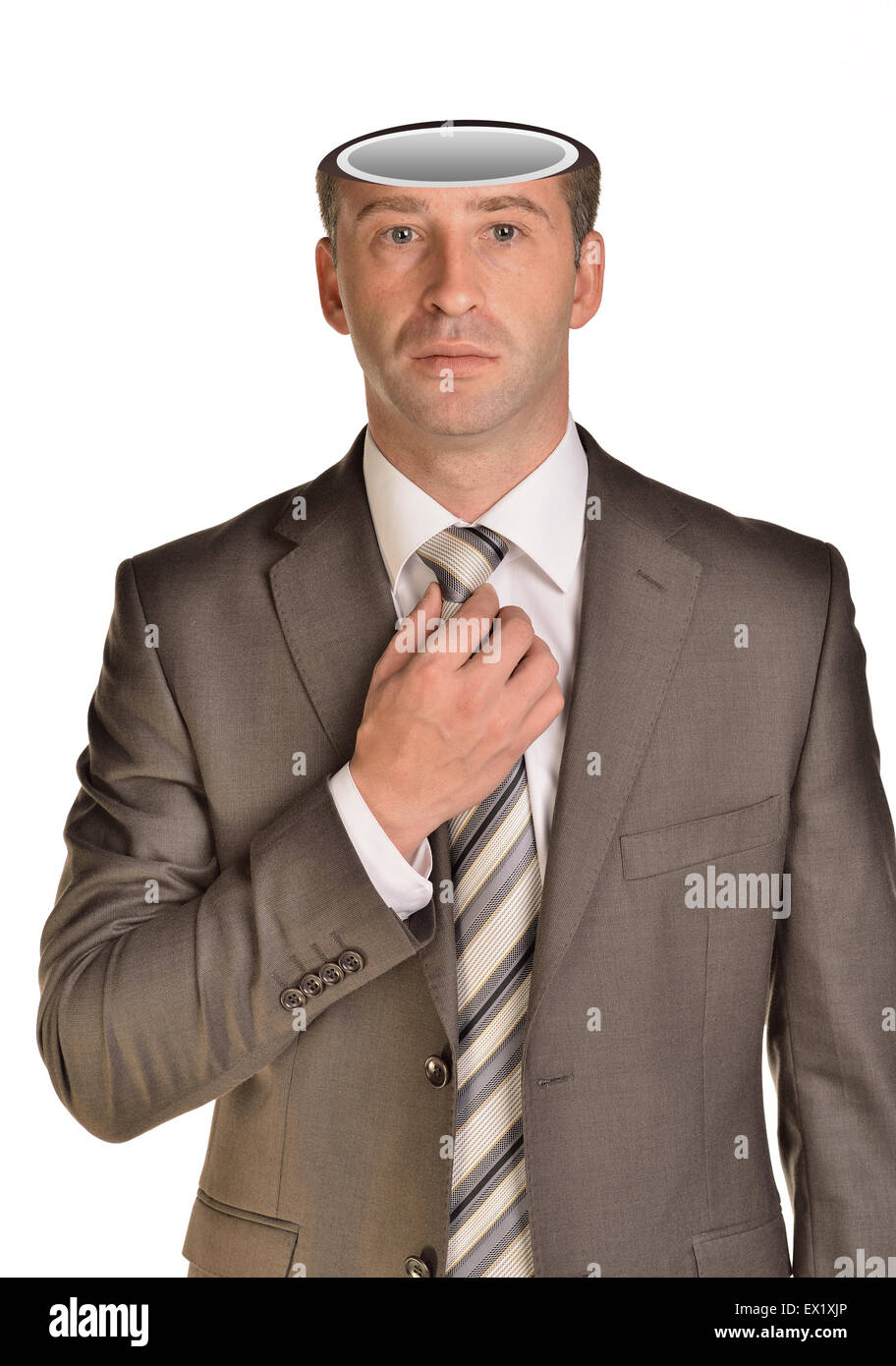 Businessman with empty head Stock Photo - Alamy