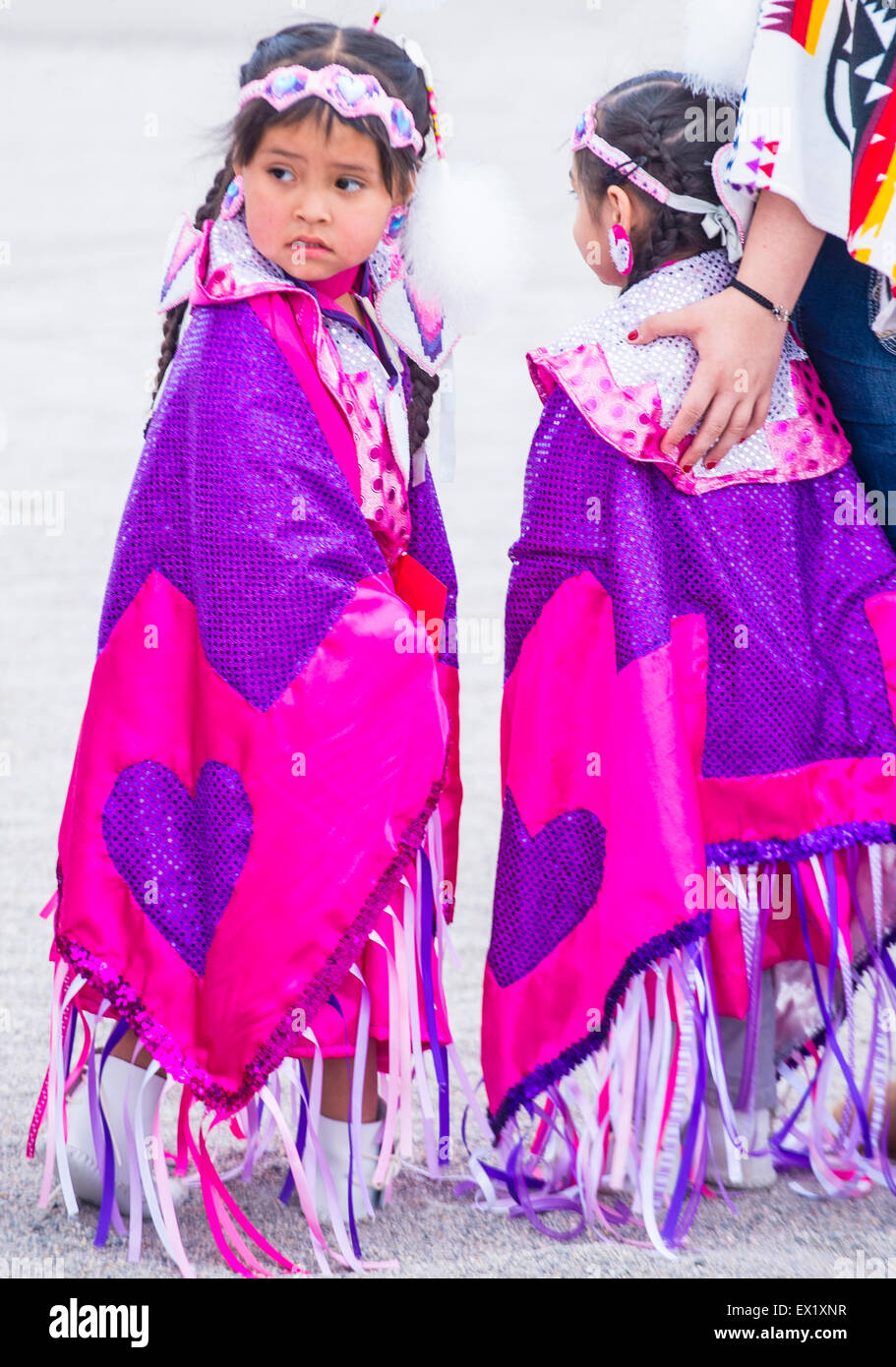 Native American girls takes part at the 26th Annual Paiute Tribe Pow ...