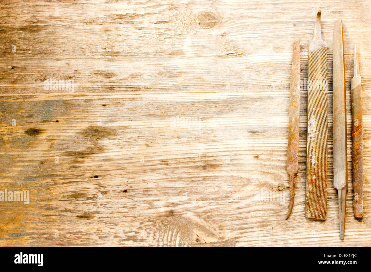 various different steel retro rusty rasp file tool collection isolated ...