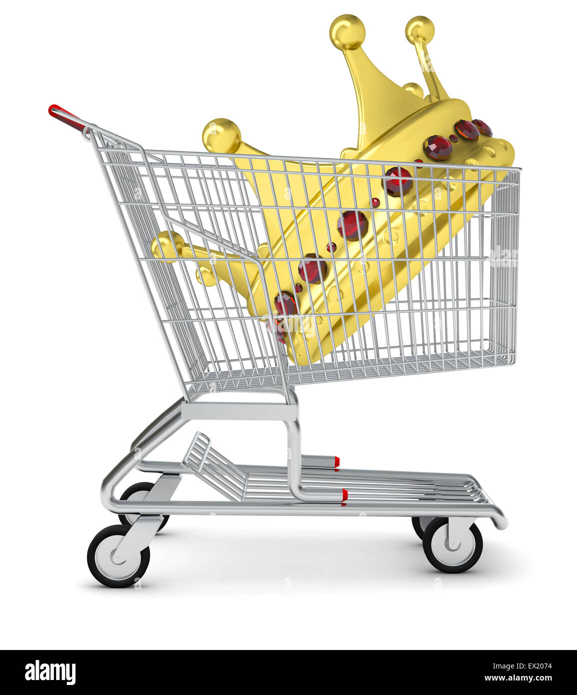 Crown in shopping cart Stock Photo - Alamy
