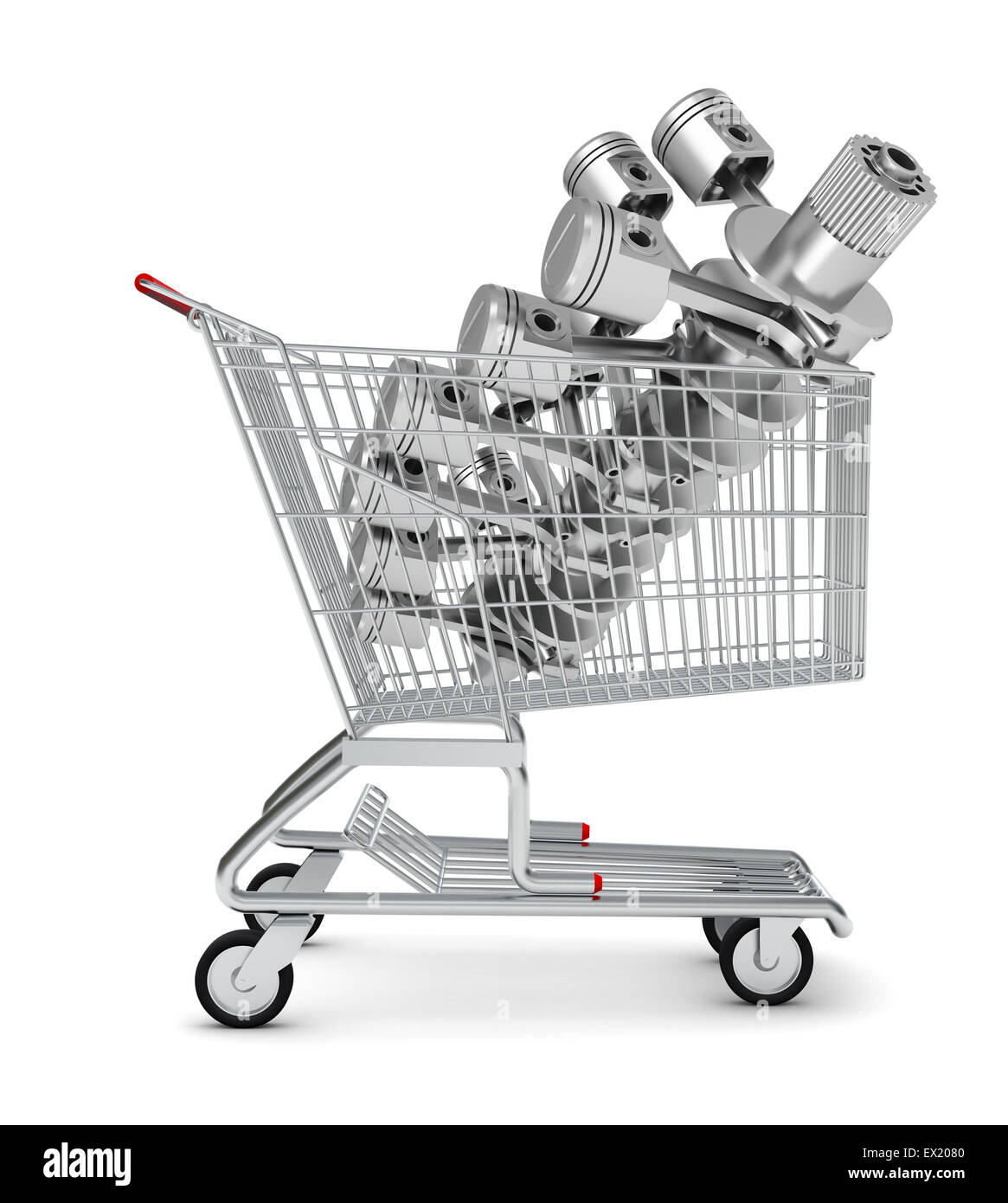 Engine in shopping cart Stock Photo - Alamy