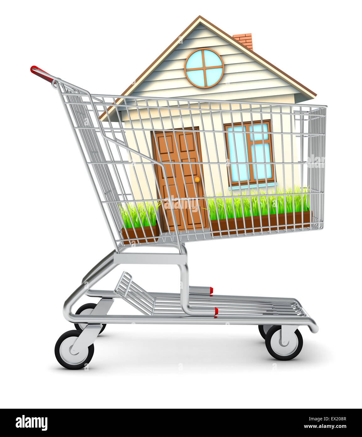 House in shopping cart Stock Photo - Alamy