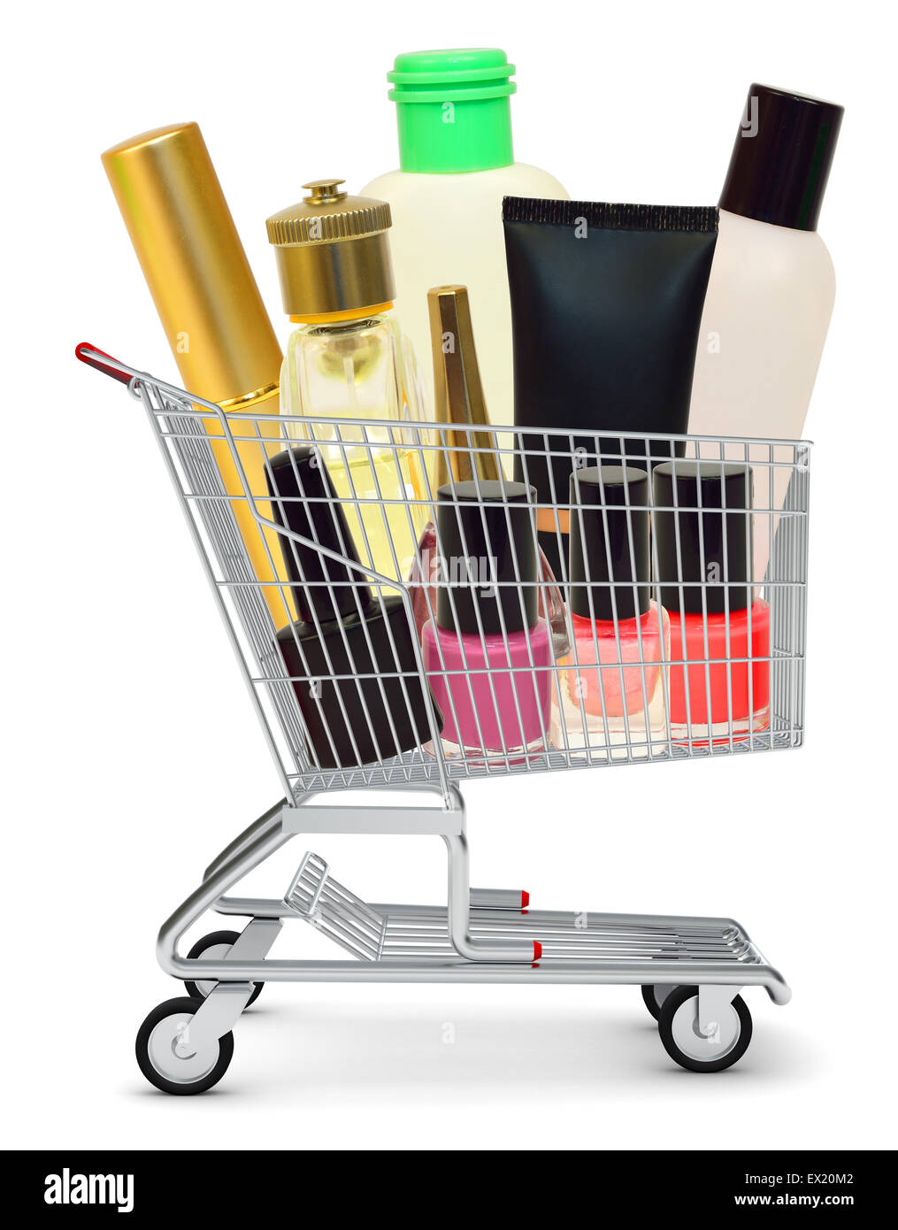 Cosmetics in shopping cart Stock Photo - Alamy