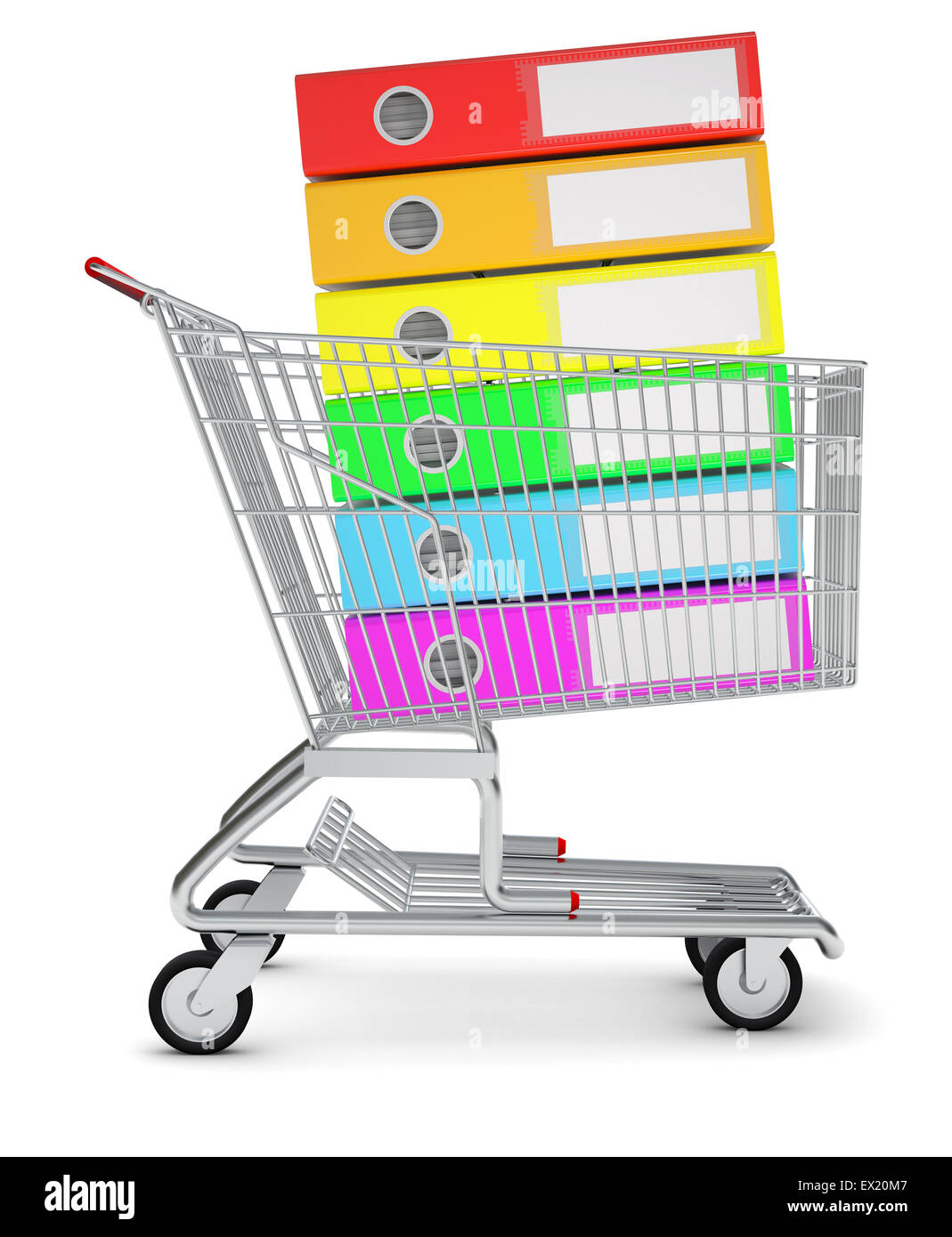 Office folders in shopping cart Stock Photo - Alamy