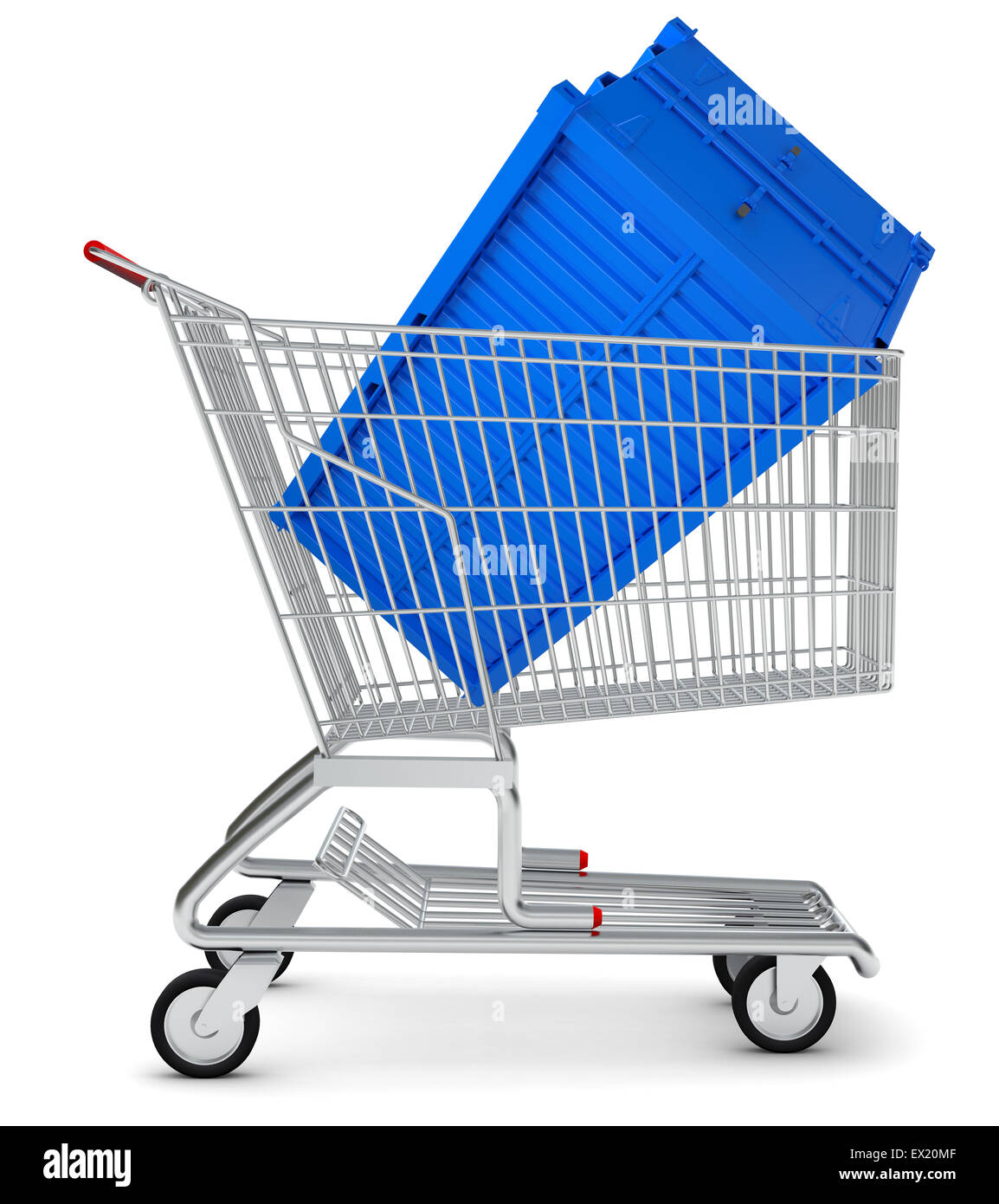 Shipping container in shopping cart Stock Photo - Alamy