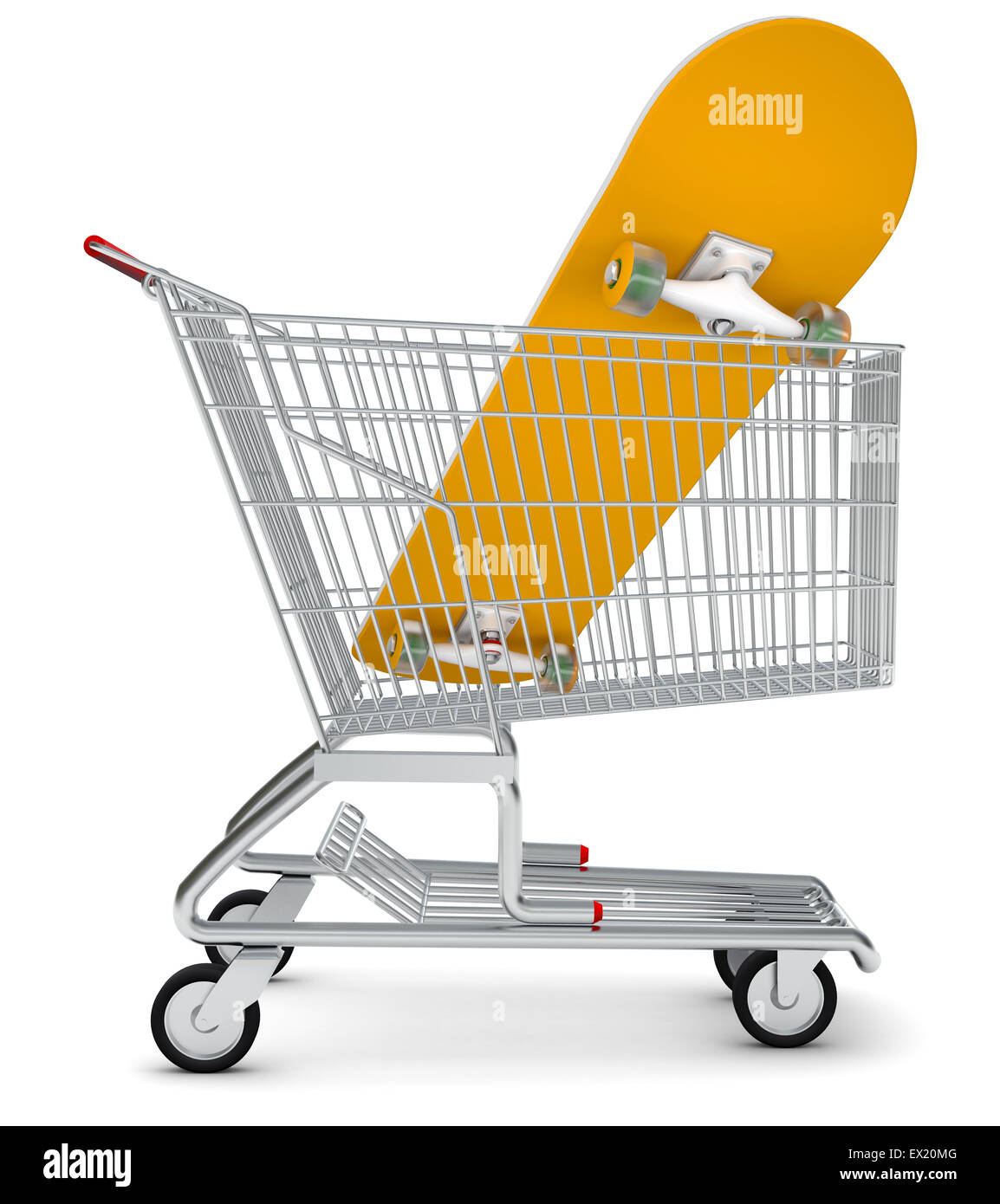 Skateboard in shopping cart Stock Photo - Alamy