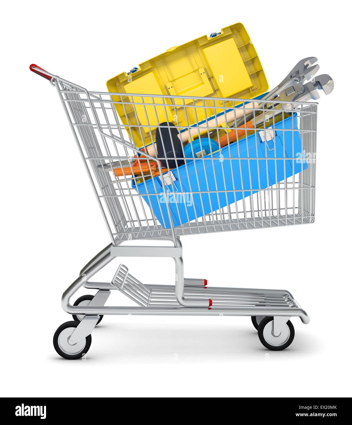 Tool box in shopping cart Stock Photo - Alamy