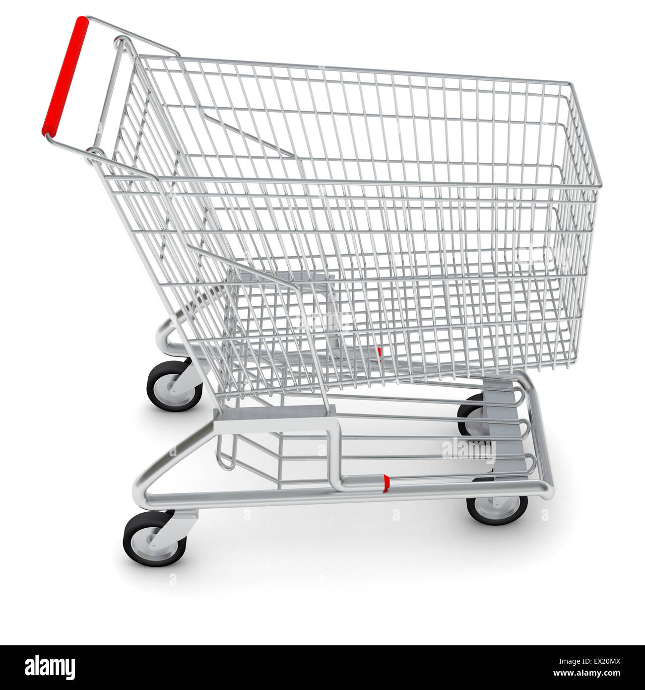 Shopping cart on white, close-up view Stock Photo - Alamy
