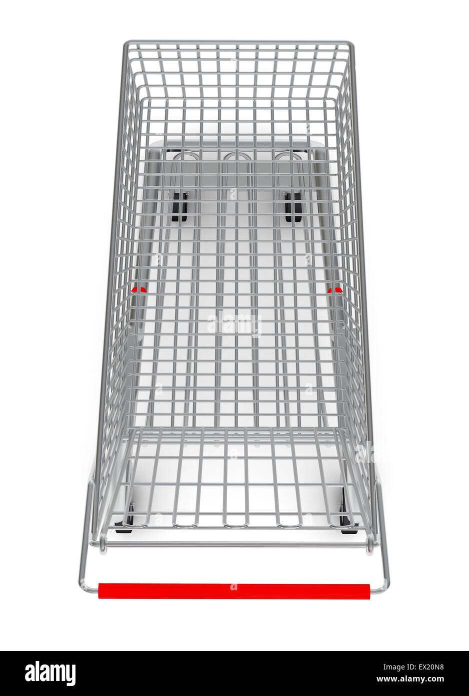 Top view of shopping cart for purchase on white Stock Photo - Alamy