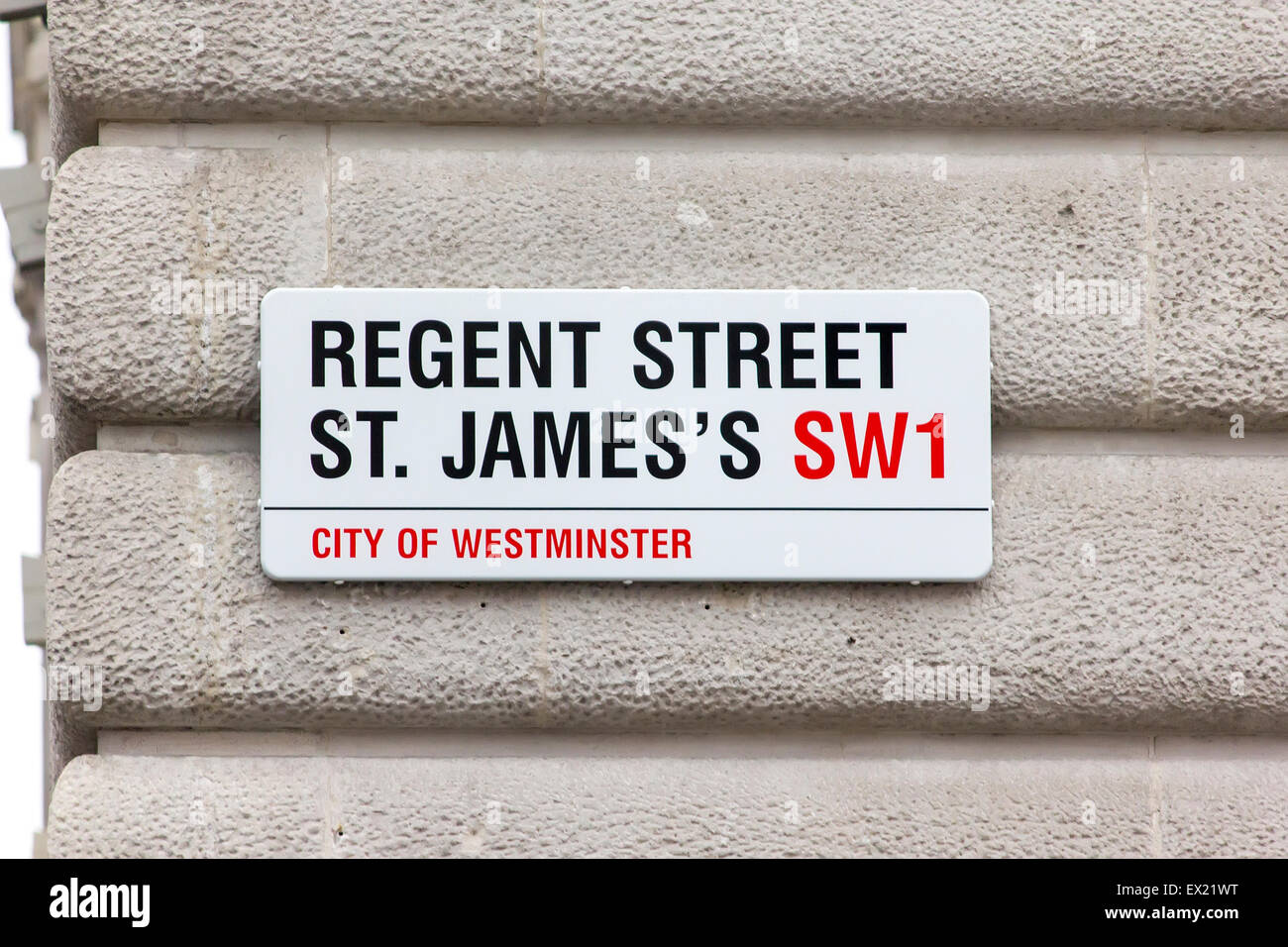 Regent street st james sign hi-res stock photography and images - Alamy