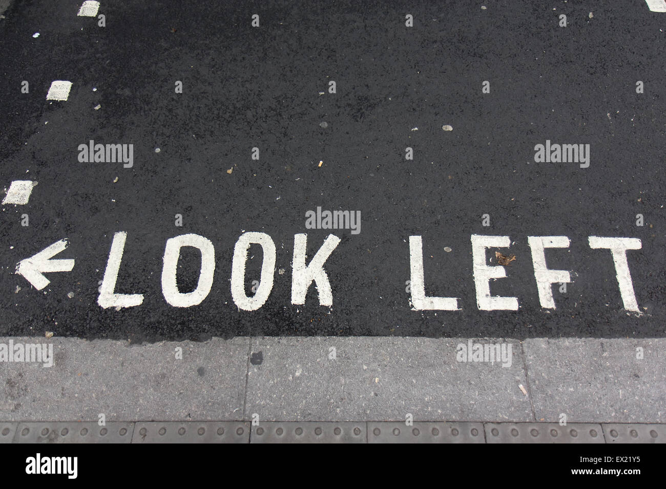 Pedestrian crossing look left sign hi-res stock photography and images ...