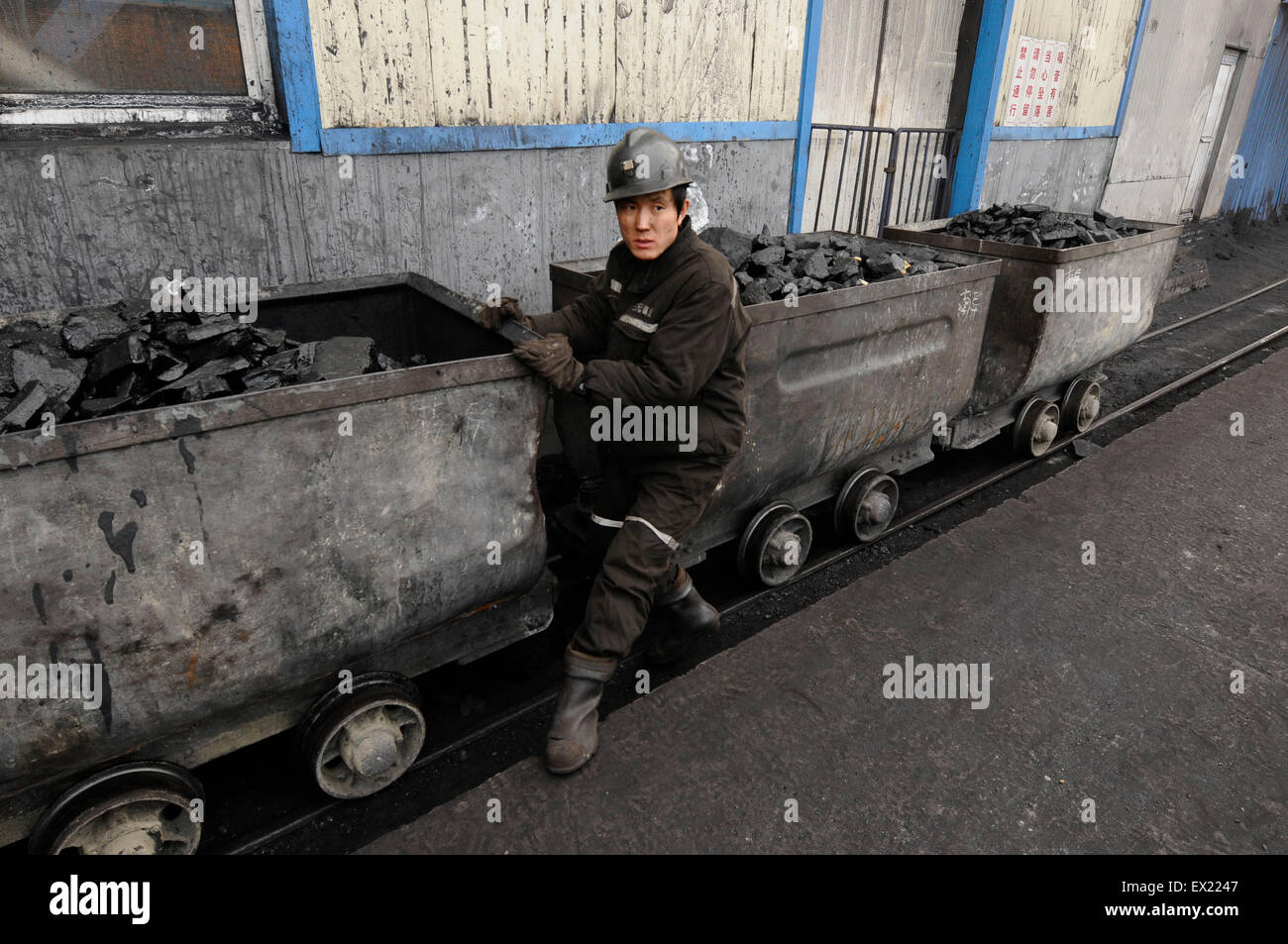 A labourer works at Sanyuan Coal Mine in Changzhi, Shanxi province ...