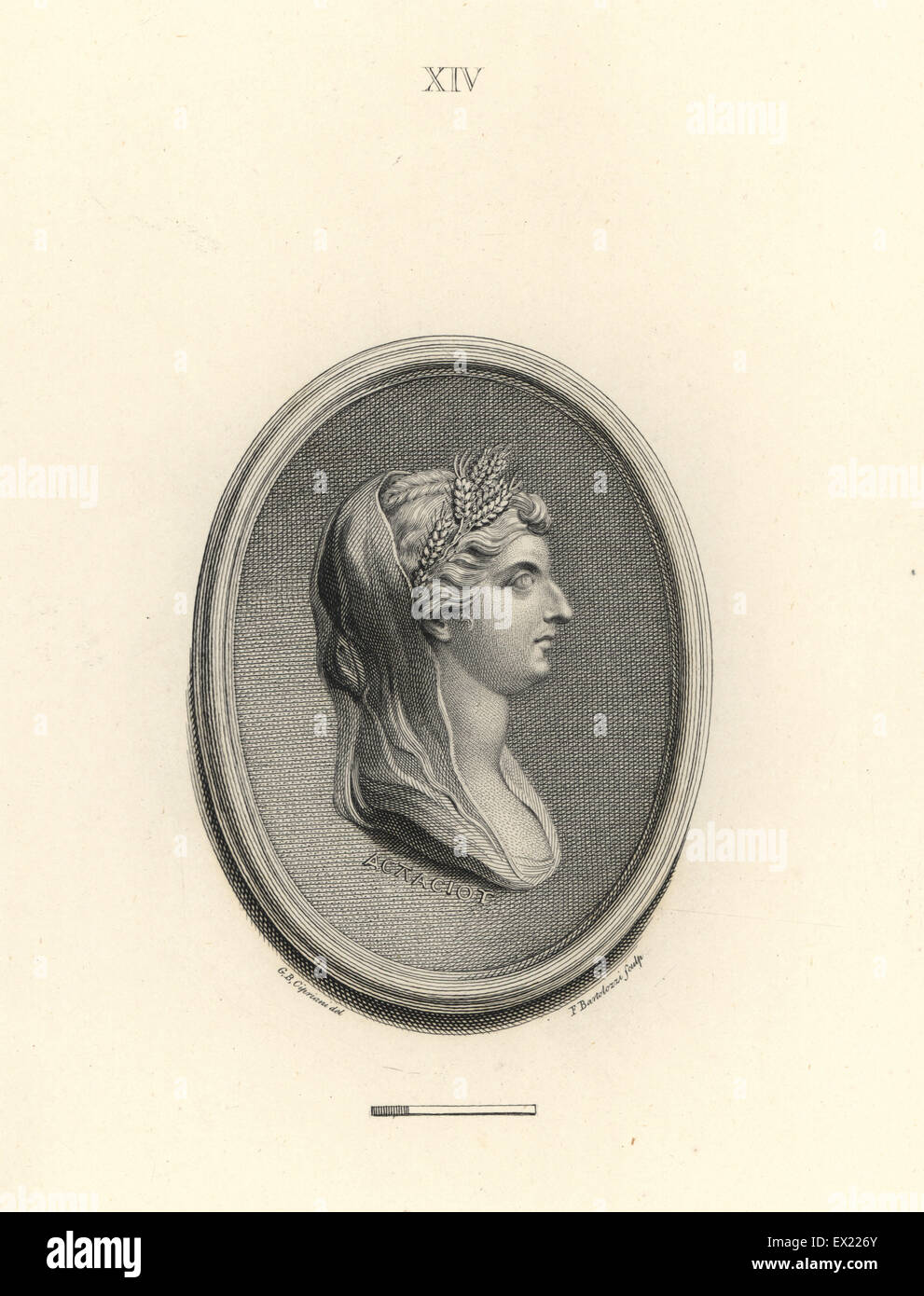 Head of Libera, Roman goddess of wine, fertility and freedom. With ...