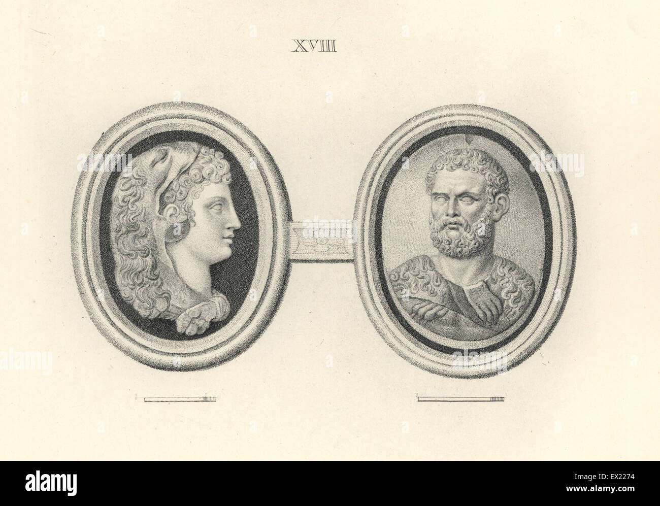 Iole, wearing the Nemean lionskin, with her lover Hercules, Greek hero ...