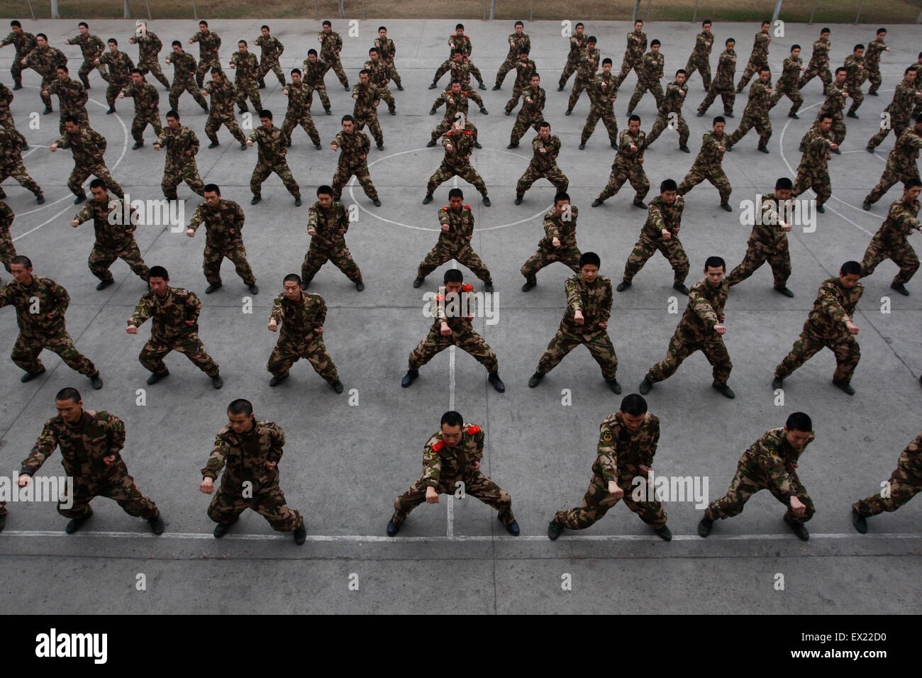 Paramilitary policemen carry out a training session at a military base ...