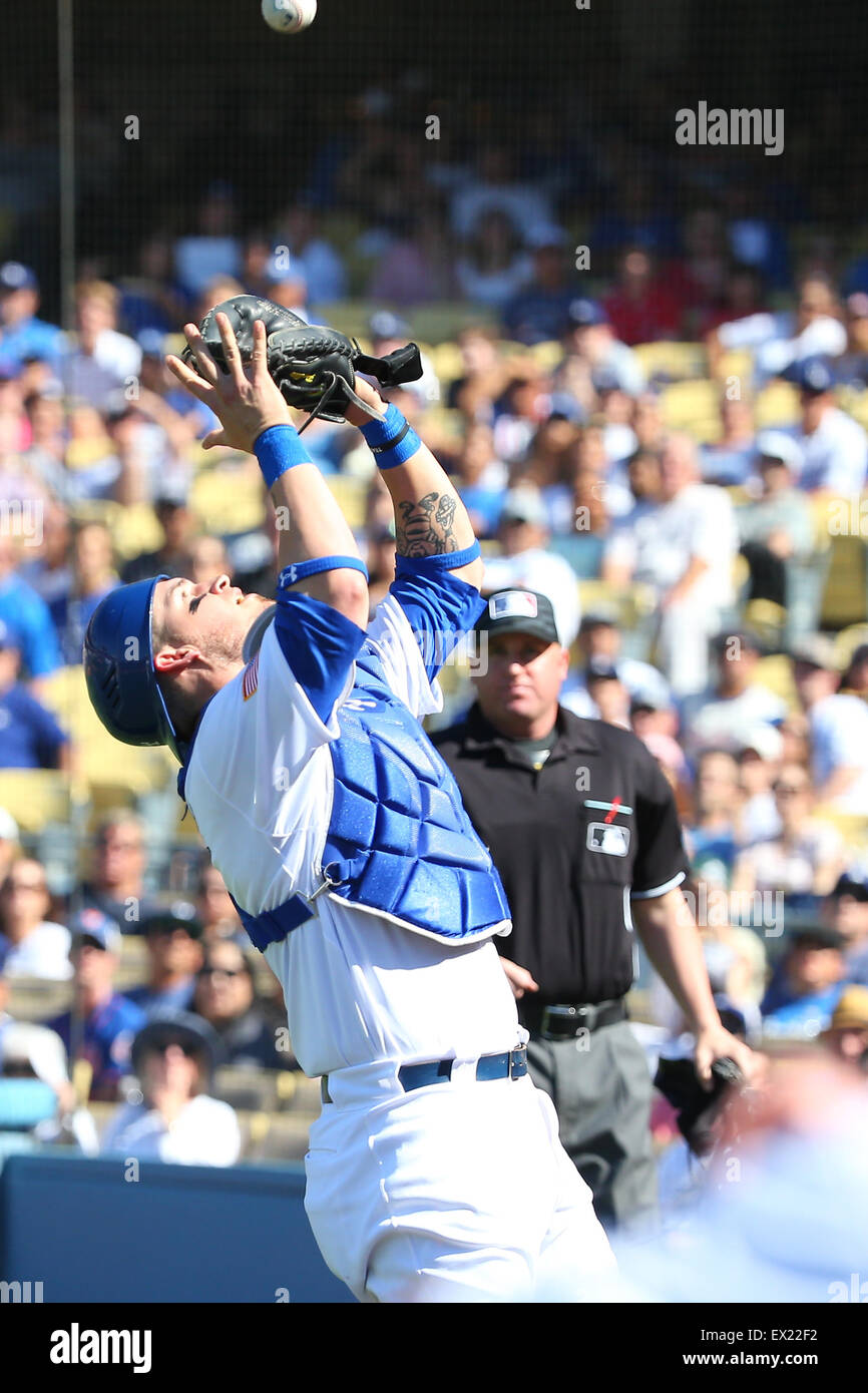 Los Angeles, CA, USA. 4th July, 2015. Los Angeles Dodgers catcher ...