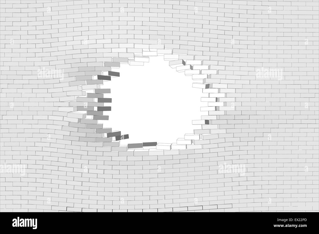 Brick wall with hole Stock Vector Image & Art - Alamy