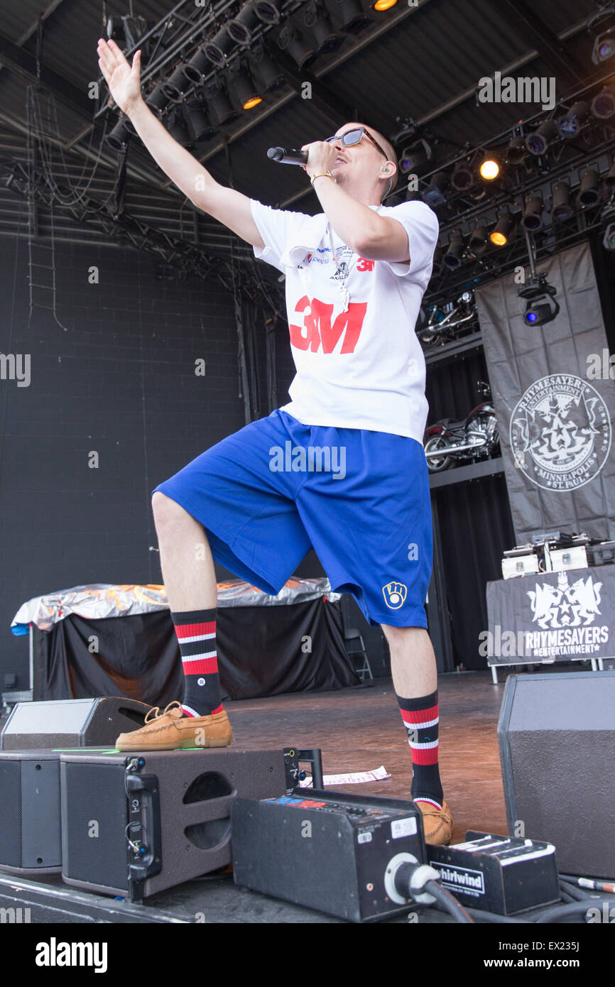Milwaukee, Wisconsin, USA. 2nd July, 2015. Rapper PROF performs live on ...