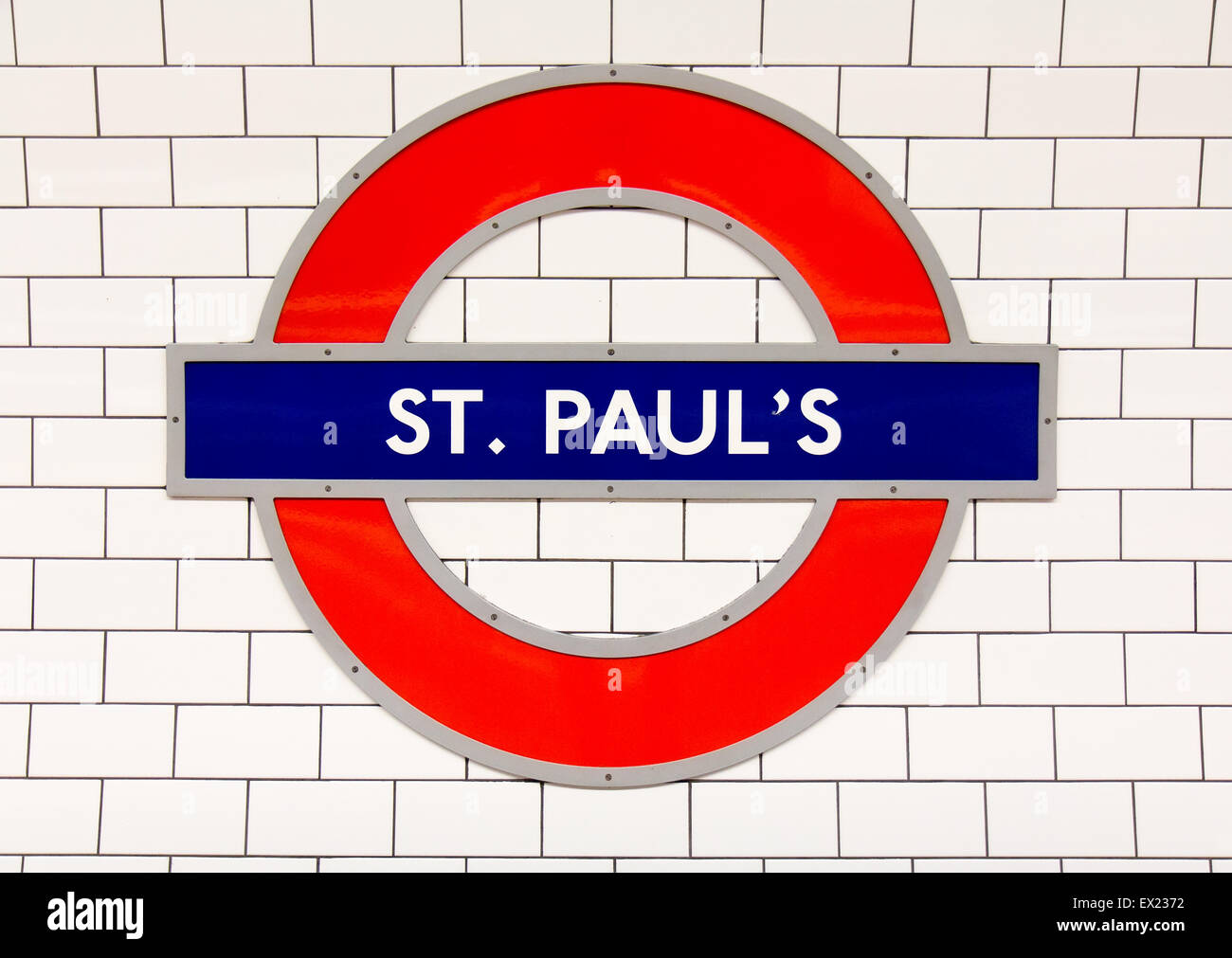 Metro station sign St. Paul's on the central line in London, UK Stock ...