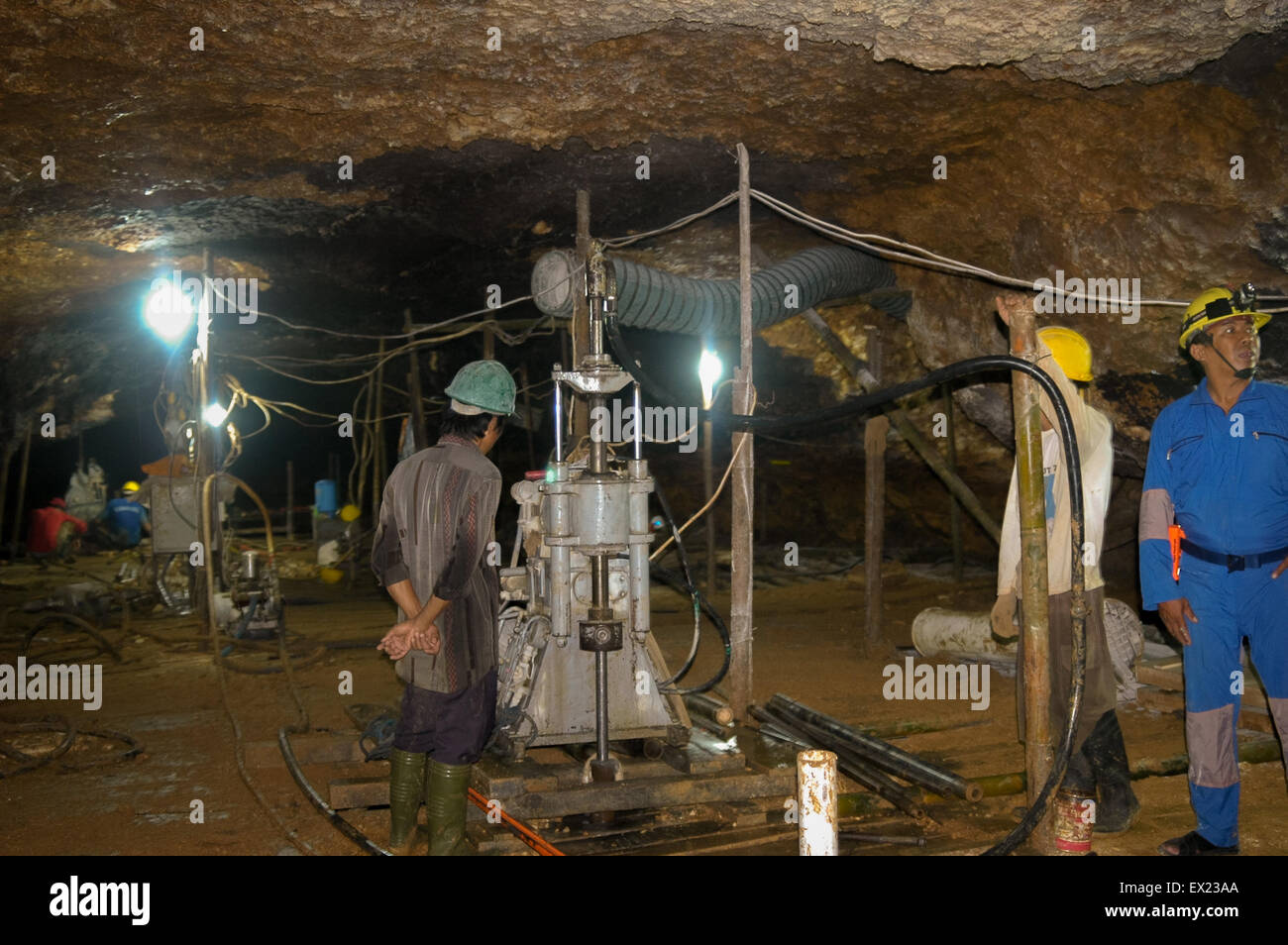 Underground construction work for the planned hydraulic water lifting ...