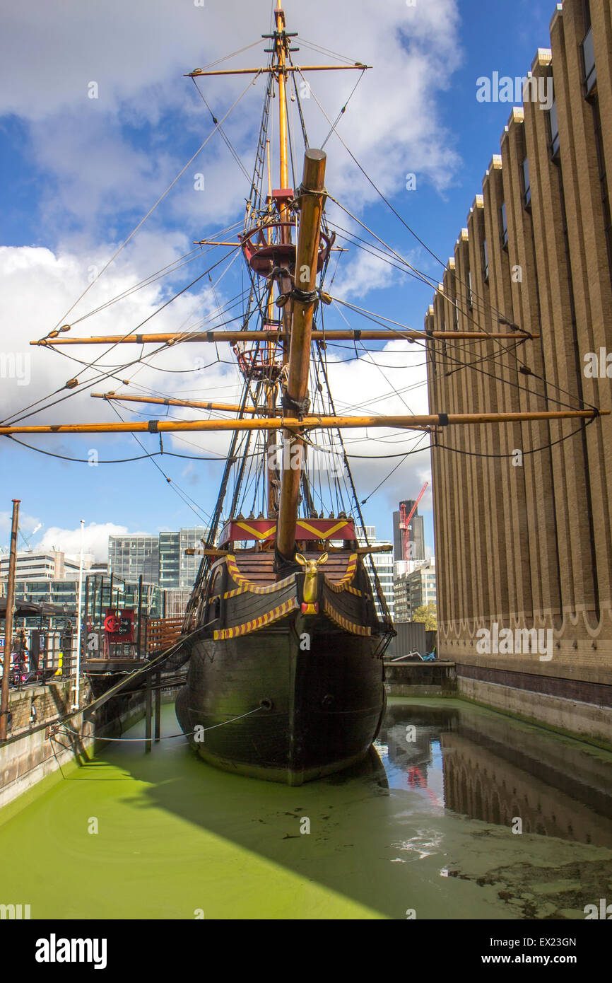 The Replica of Golden Hind (Francis Drake famous galleon) docked in St ...