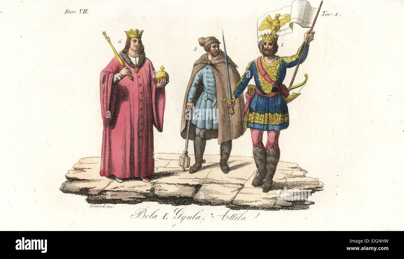 Rulers of Hungary: King Bela I the Champion 6, Gyula III 4, and Attila ...