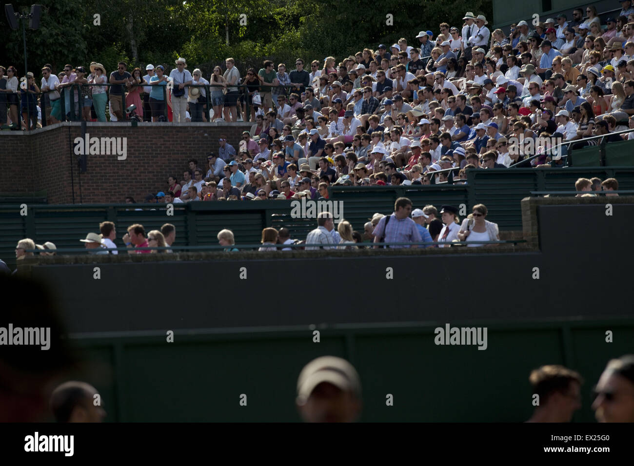 London, UK. 3rd July, 2015. Spectators at Wimbledon.The Championships ...
