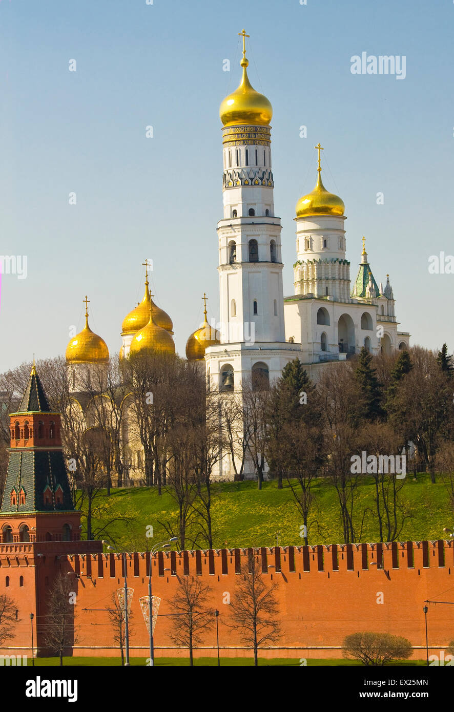 Moscow, Russia, Bell tower Ivan the Great inside Kremlin fortress Stock ...