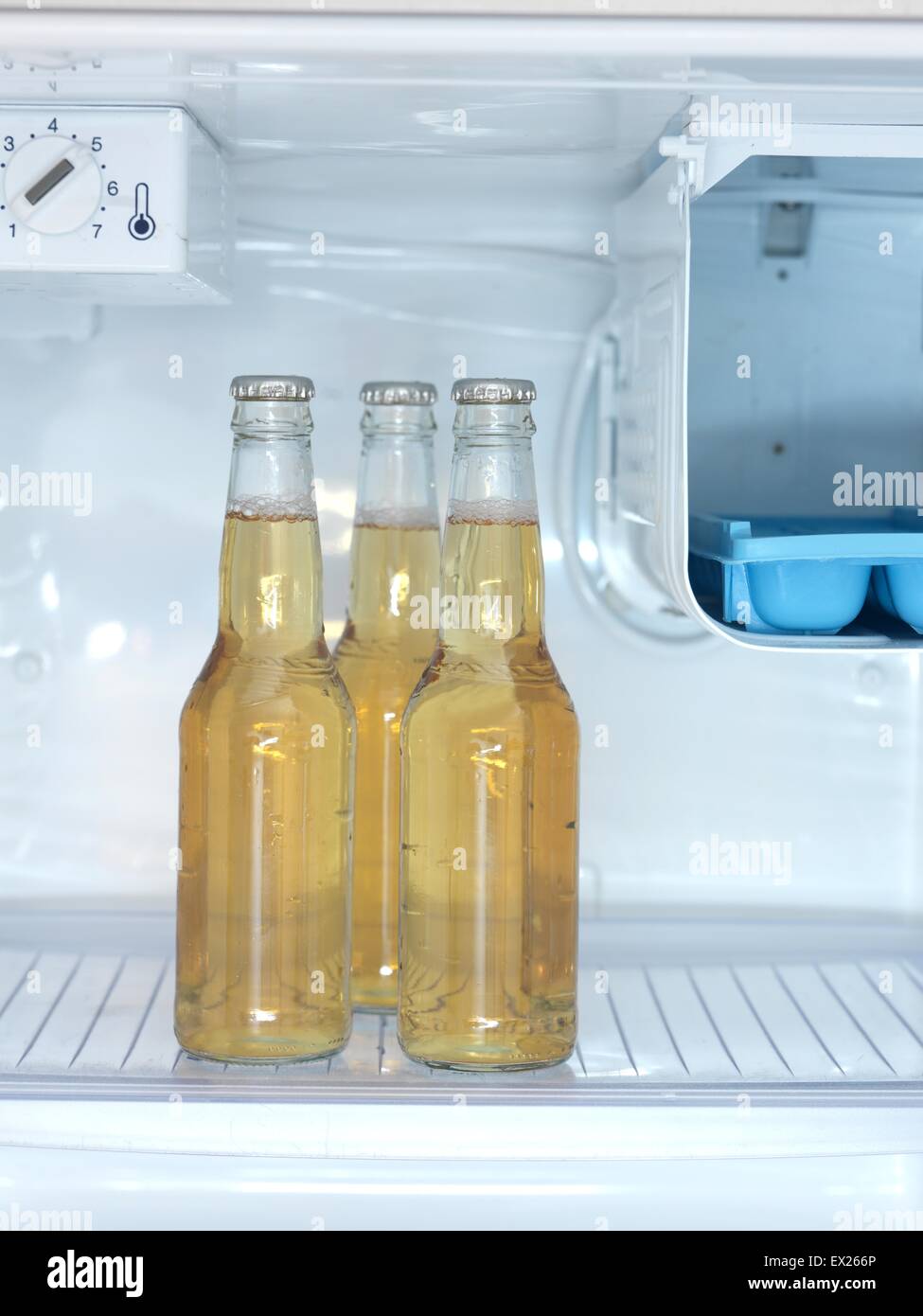 A shot of an open bar fridge Stock Photo - Alamy