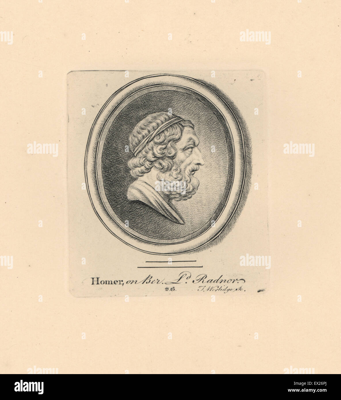 Portrait of Homer, Greek epic poet, on beryl from Lord Radnor's ...