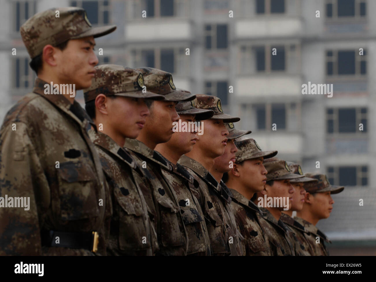 Recruits of China's People's Liberation Army (PLA) attend a training ...