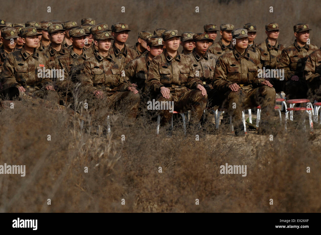 Recruits of China's People's Liberation Army (PLA) attend a training ...