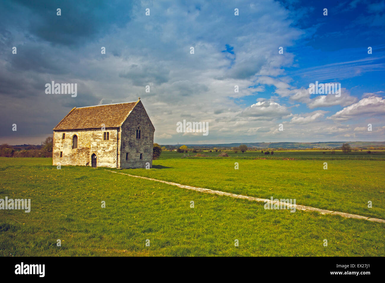 The historic Abbots Fish House in Meare on the Somerset levels, England ...
