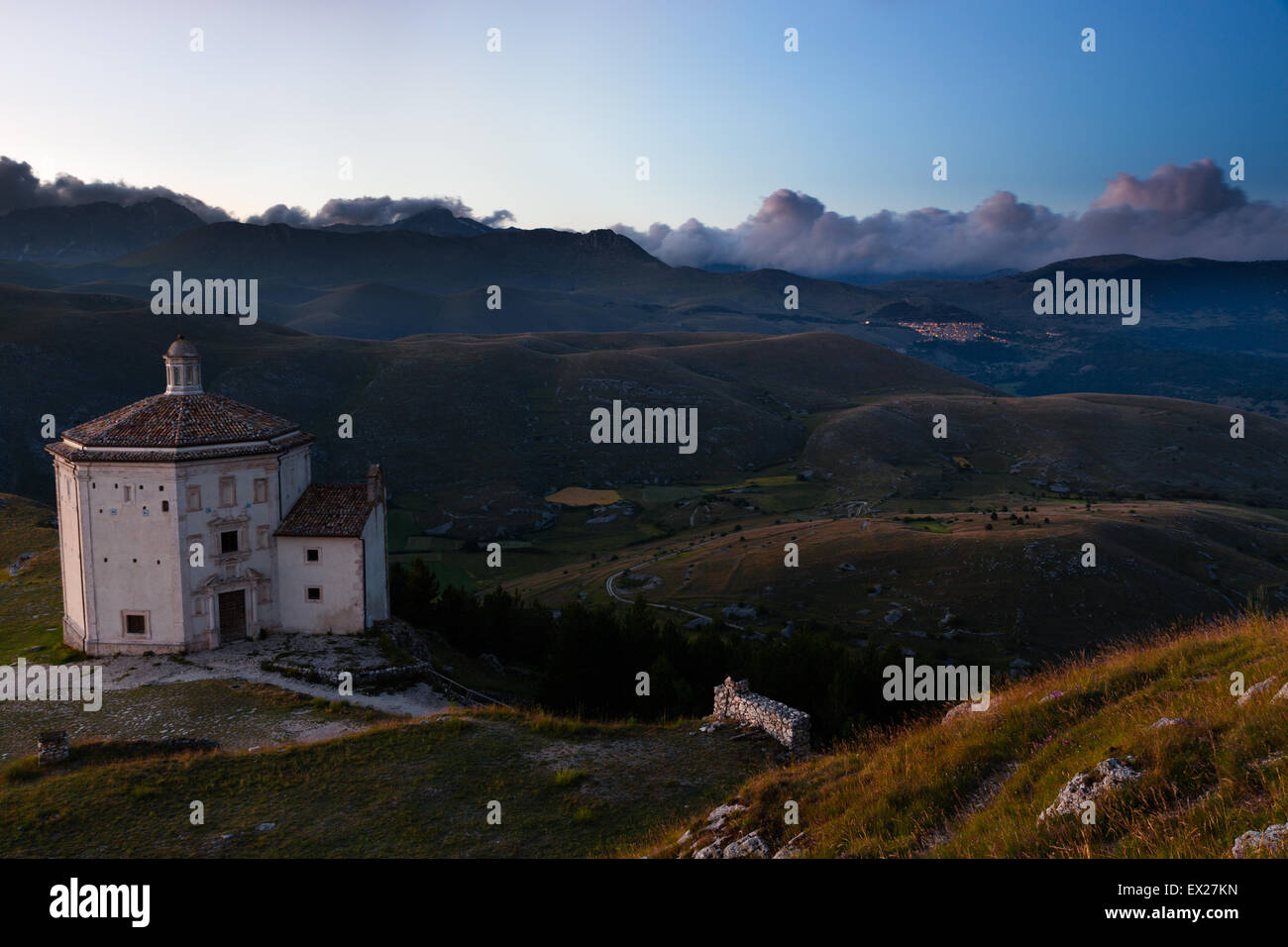 Santa Maria della Pieta after sunset, Umbria, Italy Stock Photo - Alamy