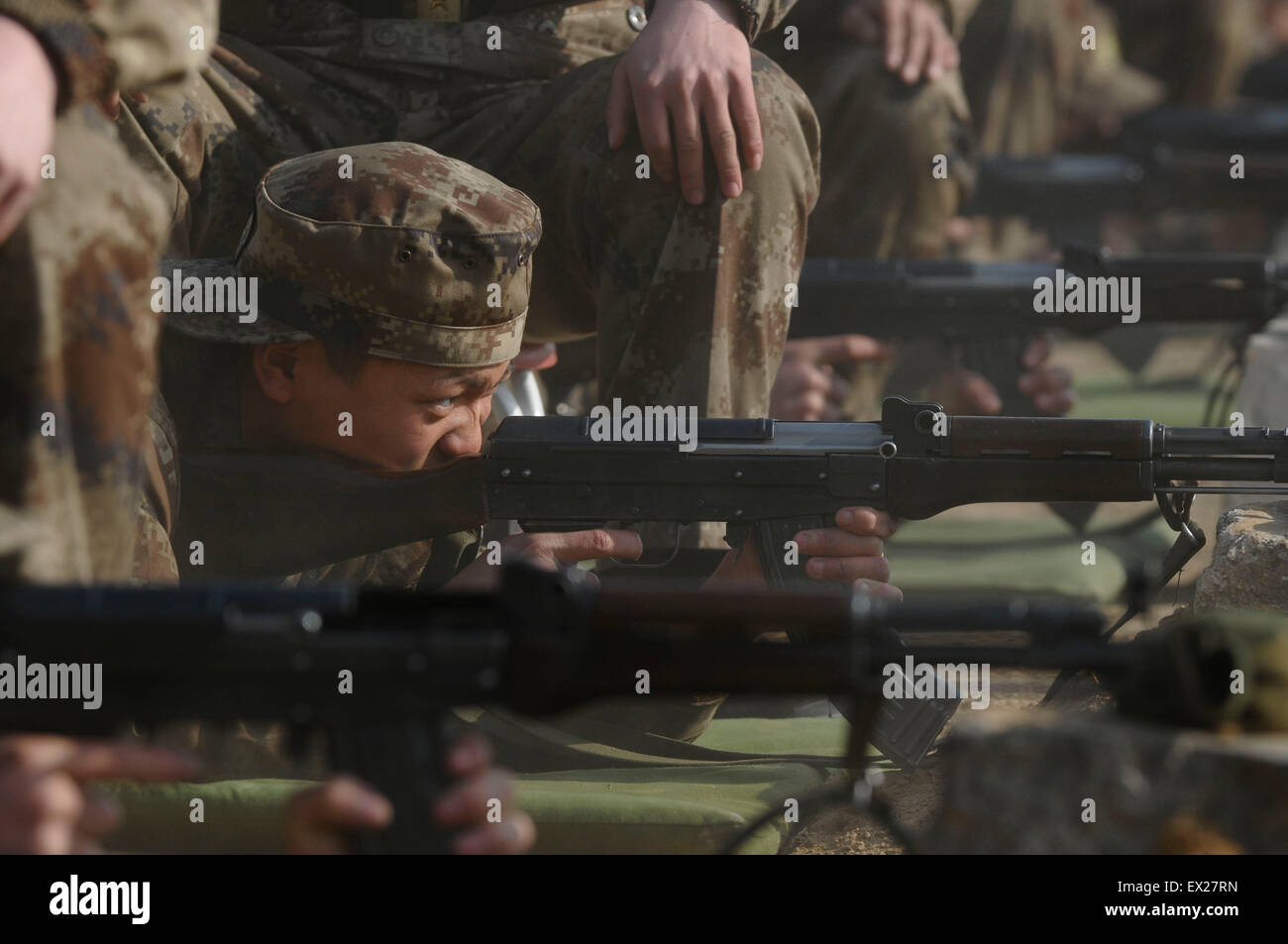 Recruits of China's People's Liberation Army (PLA) attend a training ...