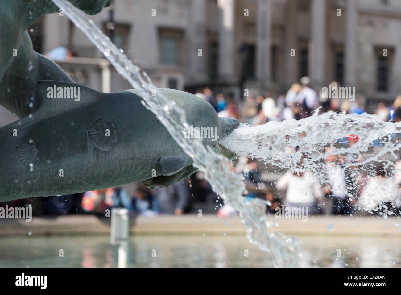 UK, London, Bronze Dolphin and mermen fountain sculpture by William ...