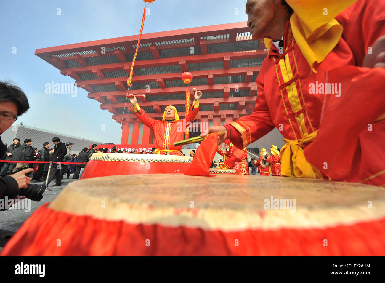 People attend the completion ceremony of the Chinese Pavilion at the ...